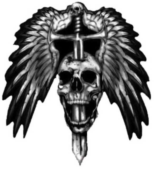 DOPASTICKER Skull And Sword Hard Hat Sticker Toll Box Phone Decal Water ...