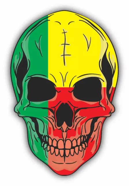 DOPASTICKER Skull Flag Benin Sticker Phone Decal Water Bottle Stickers ...
