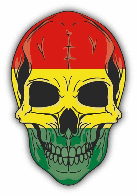 DOPASTICKER Skull Flag Bolivia Sticker Phone Decal Water Bottle ...