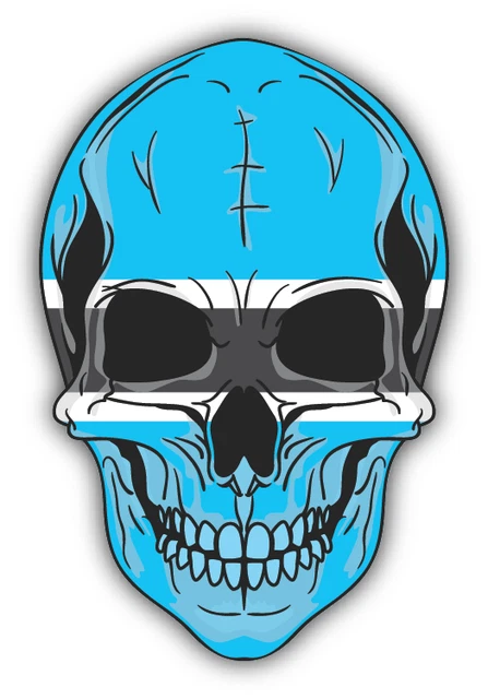 DOPASTICKER Skull Flag Botswana Car Sticker Phone Water Bottle Stickers ...