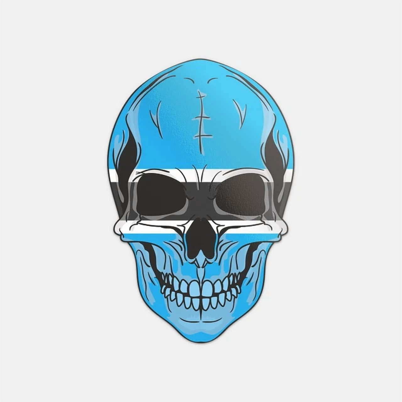 DOPASTICKER Skull Flag Botswana Sticker Decal Phone Decal Water Bottle ...