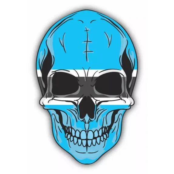DOPASTICKER Skull Flag Botswana Sticker Phone Decal Water Bottle ...