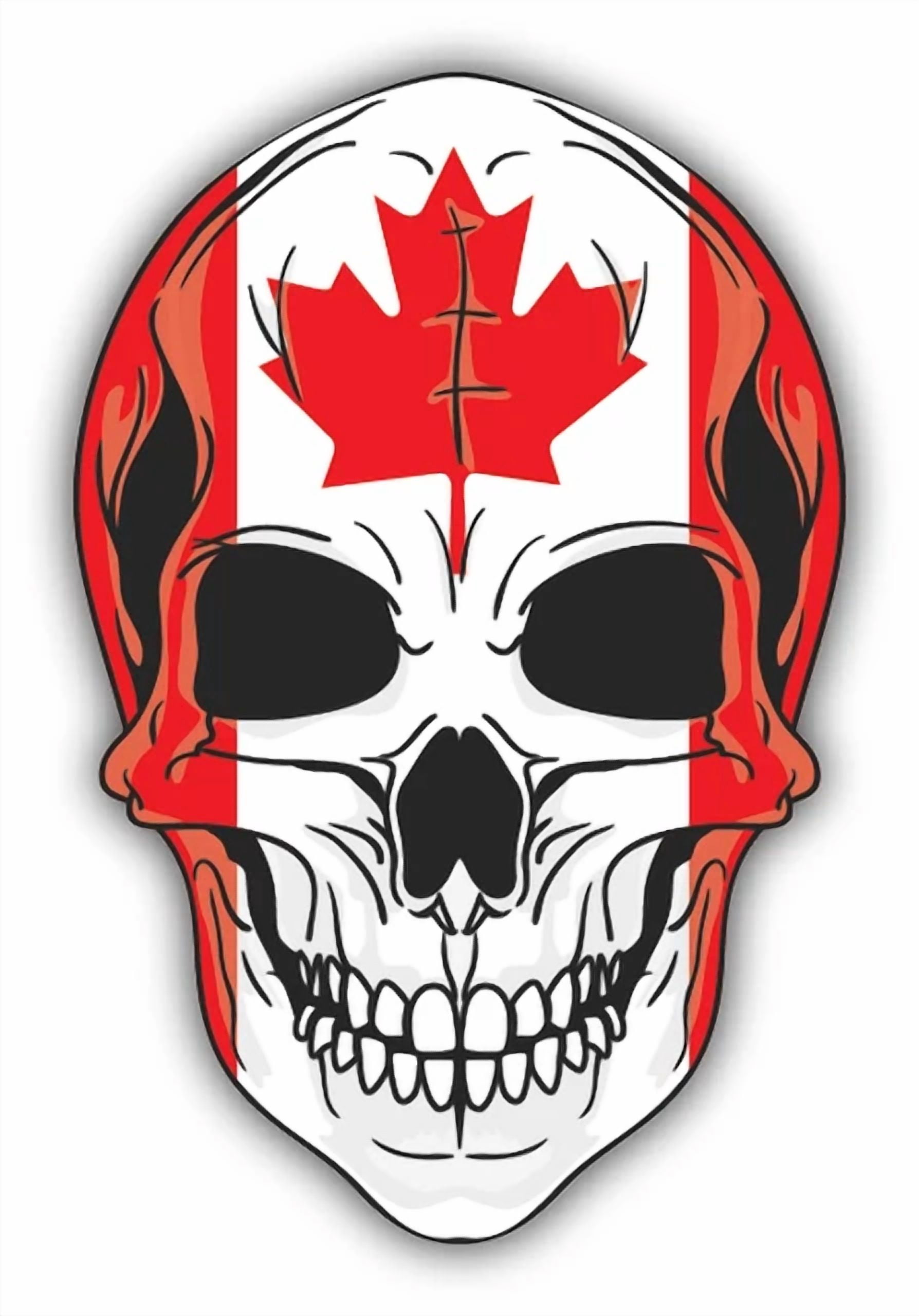 DOPASTICKER Skull Flag Canada Car Sticker Phone Water Bottle Stickers ...