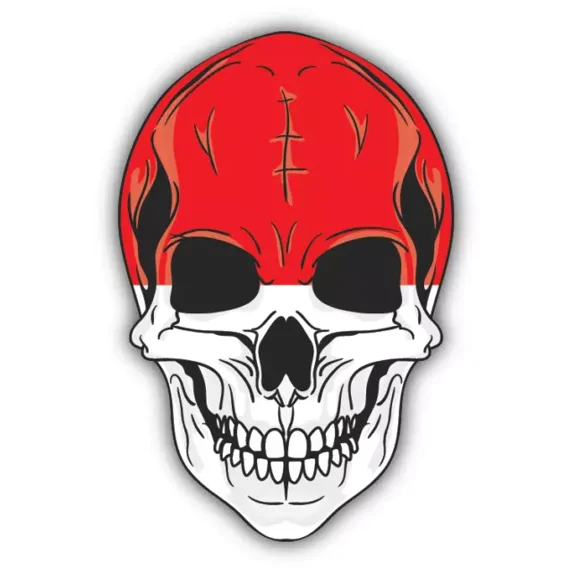 DOPASTICKER Skull Flag Indonesia Sticker Phone Decal Water Bottle ...