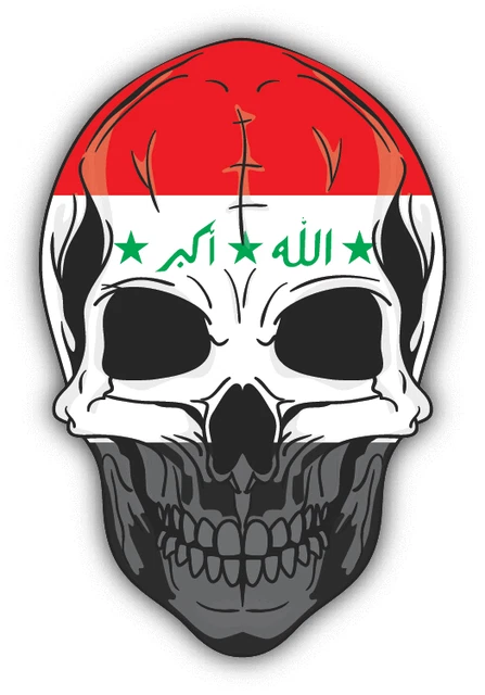 DOPASTICKER Skull Flag Iraq Sticker Phone Decal Water Bottle Stickers ...