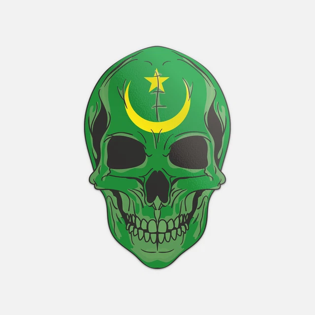 DOPASTICKER Skull Flag Mauritania Sticker Decal Phone Decal Water ...