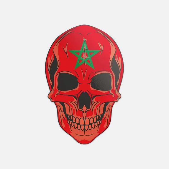 DOPASTICKER Skull Flag Morocco Sticker Decal Phone Decal Water Bottle ...