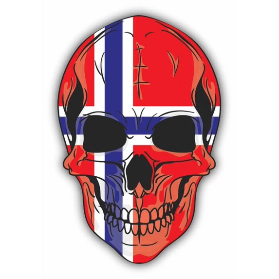 DOPASTICKER Skull Flag Norway Car Sticker Phone Water Bottle Stickers ...