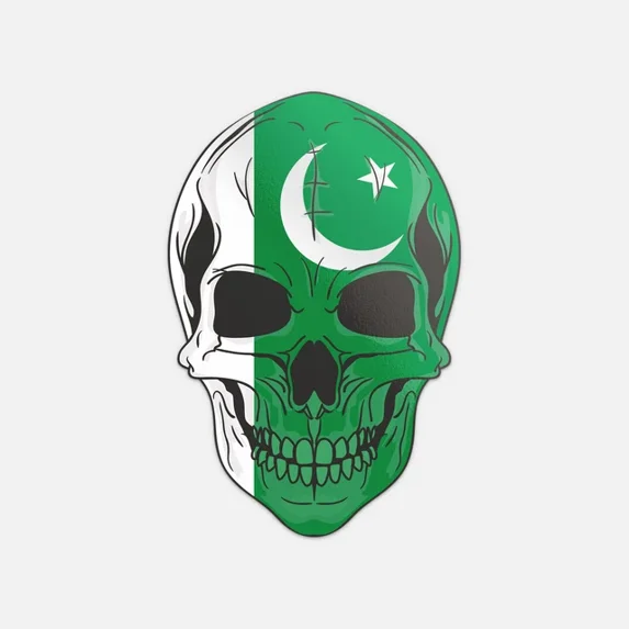 DOPASTICKER Skull Flag Pakistan Sticker Decal Phone Decal Water Bottle ...