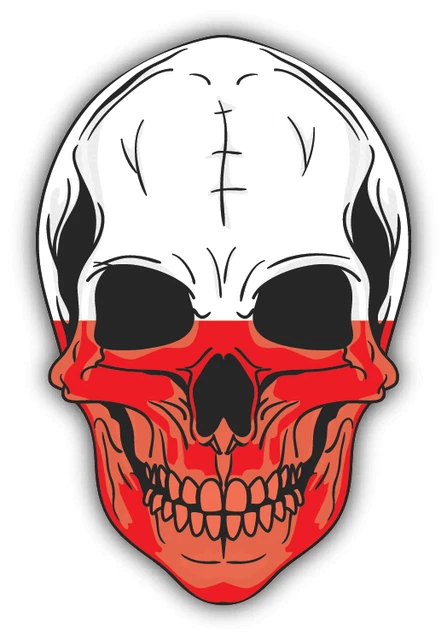 DOPASTICKER Skull Flag Poland Sticker Decal Phone Decal Water Bottle ...