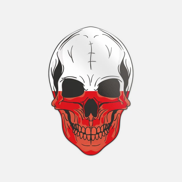 DOPASTICKER Skull Flag Poland Sticker Decal Phone Decal Water Bottle ...