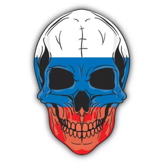 DOPASTICKER Skull Flag Russia Sticker Phone Decal Water Bottle Stickers ...