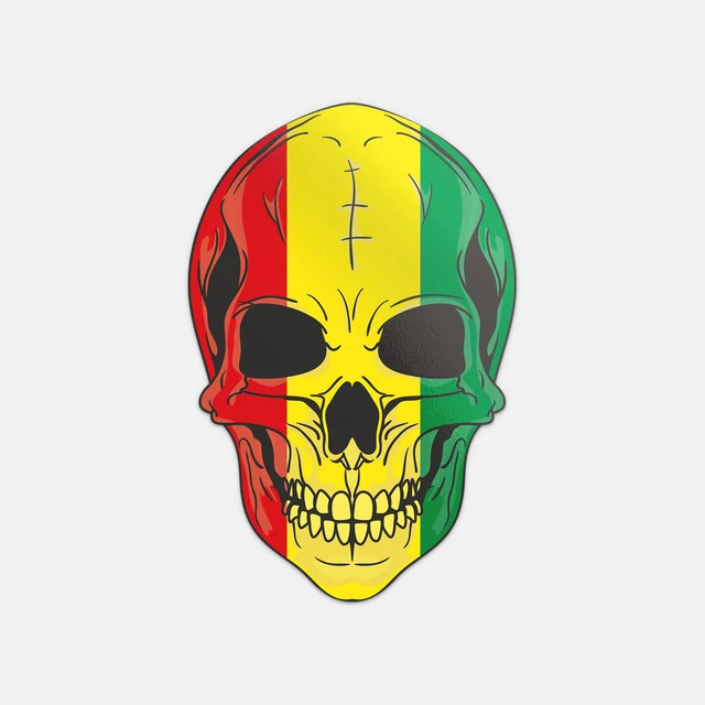DOPASTICKER Skull Flag Rwanda Sticker Decal Phone Decal Water Bottle ...