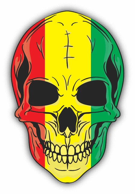 DOPASTICKER Skull Flag Rwanda Sticker Phone Decal Water Bottle Stickers ...