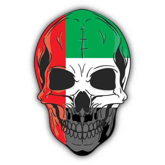 DOPASTICKER Skull Flag United Arab Emirates Car Sticker Phone Water ...