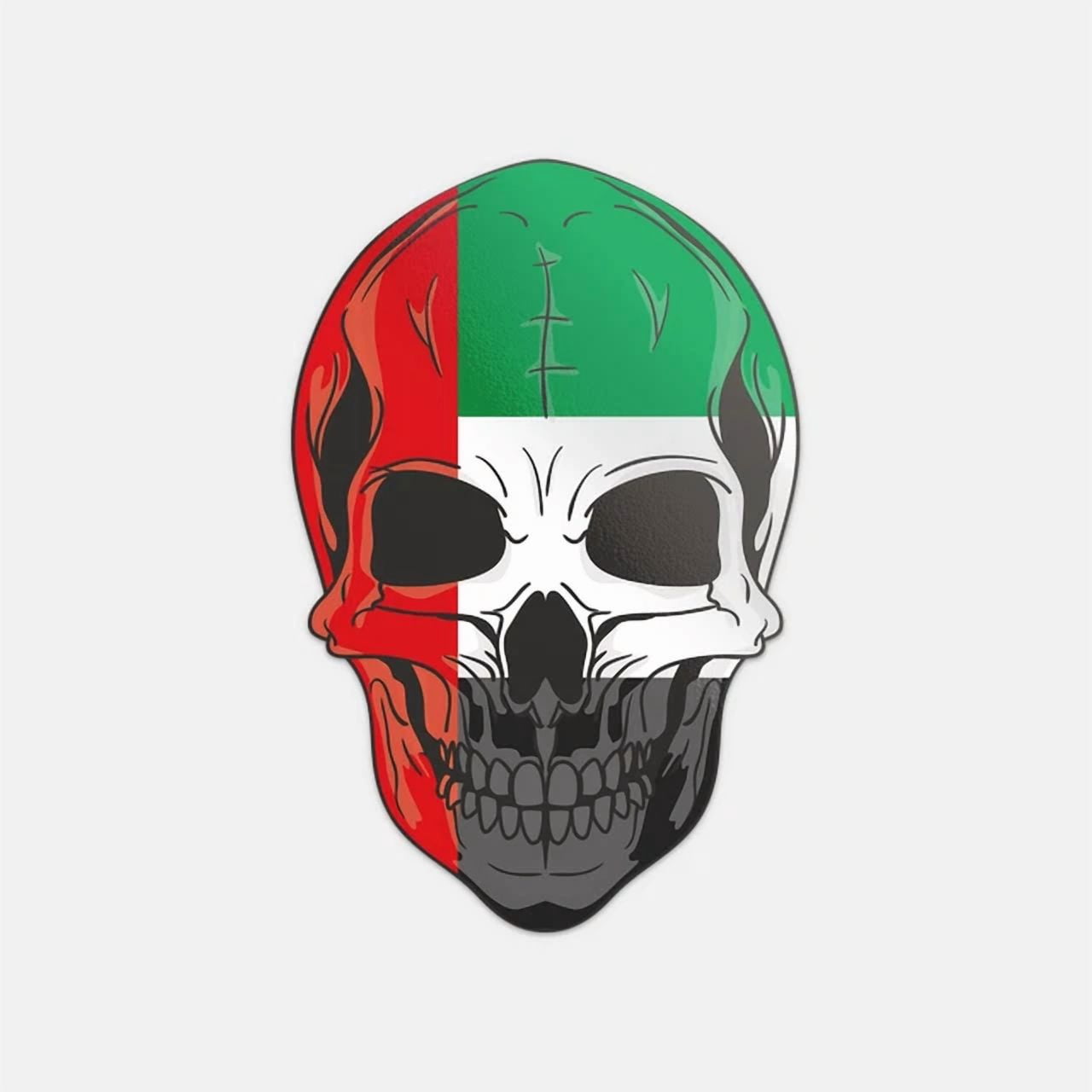 DOPASTICKER Skull Flag United Arab Emirates Sticker Decal Phone Decal ...