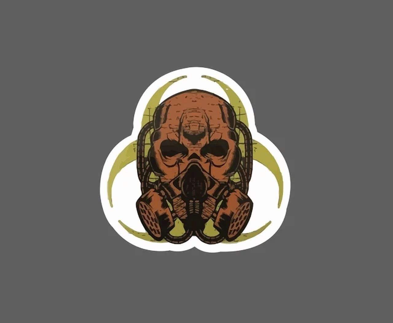 DOPASTICKER Skull Gas Mask Sticker Biohazard Bones Danger Sticker Phone ...