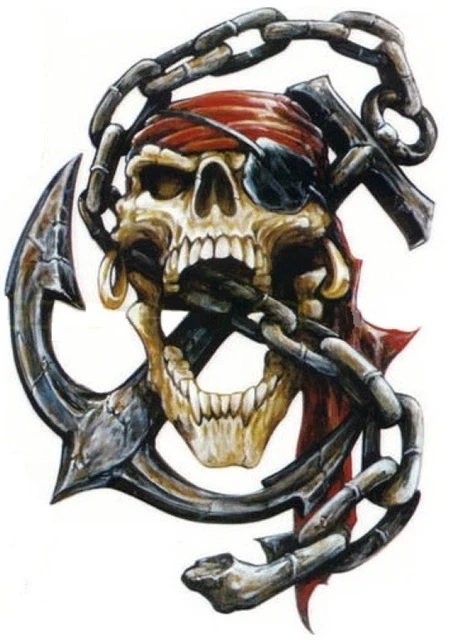 DOPASTICKER Skull Graphic With Chain Sticker Laptop Sticker Phone Decal ...