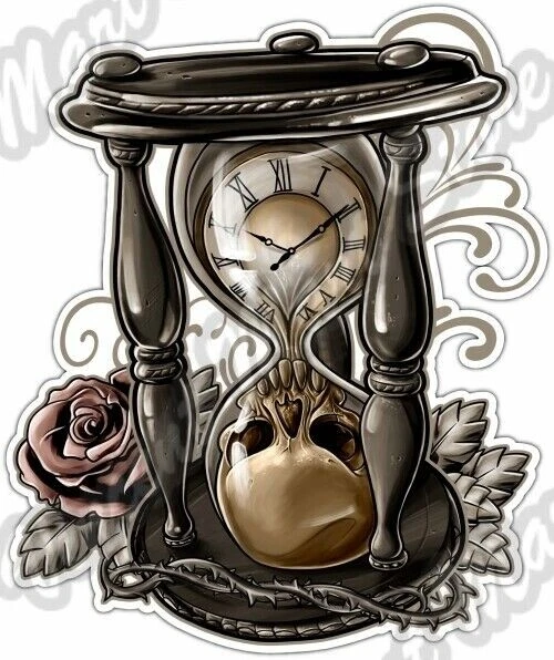 DOPASTICKER Skull Hourglass Rise Sand Clock Time Car Sticker Decal ...