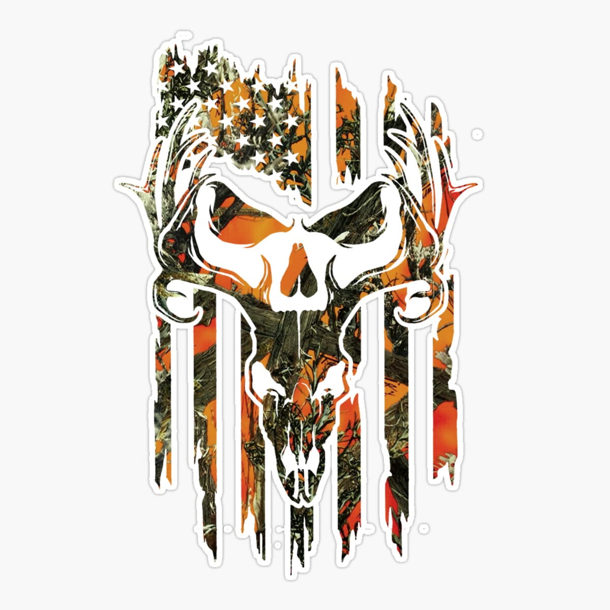 DOPASTICKER Skull Hunting, Deer Hunter, Us Outdoor Hunting, Us Hunter ...