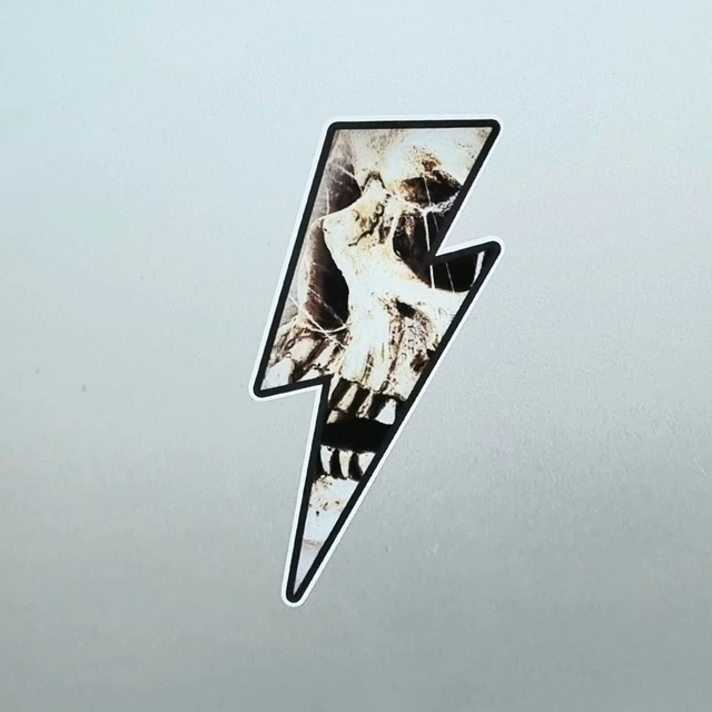 DOPASTICKER Skull In Cobwebs Lightning Bolt Strike Sticker For Car Van ...
