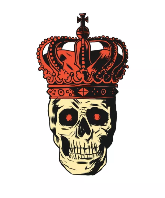 DOPASTICKER Skull With King Red Crown Sticker Royal Gothic Punk ...