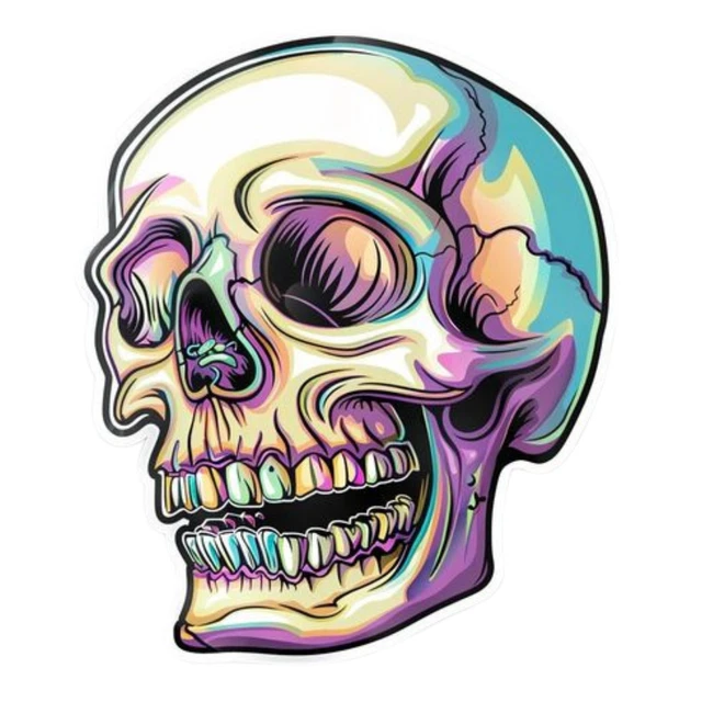 DOPASTICKER Skull Rainbow Sticker Street Art Urban Edgy Hip Hop Grunge ...