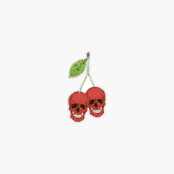 DOPASTICKER Skull Red Cherry Sticker Phone Sticker, Latop Sticker ...