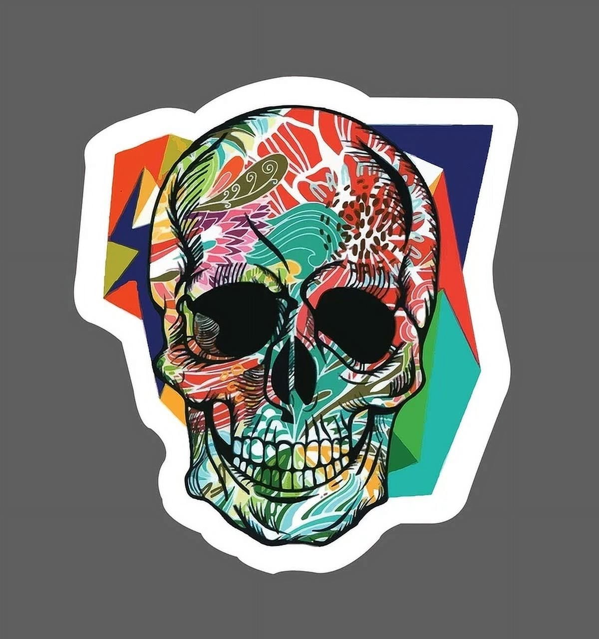 DOPASTICKER Skull Sticker Colorful Art Abstract Bones Sticker Phone ...