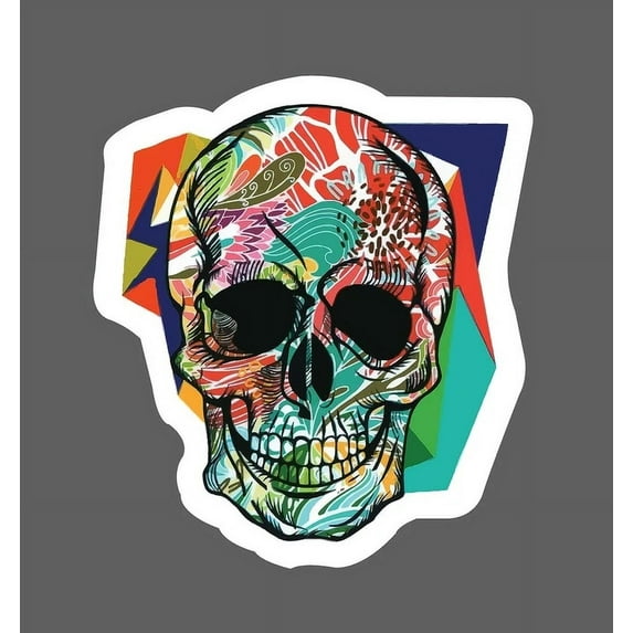 DOPASTICKER Skull Sticker Colorful Art Abstract Bones Sticker Phone ...
