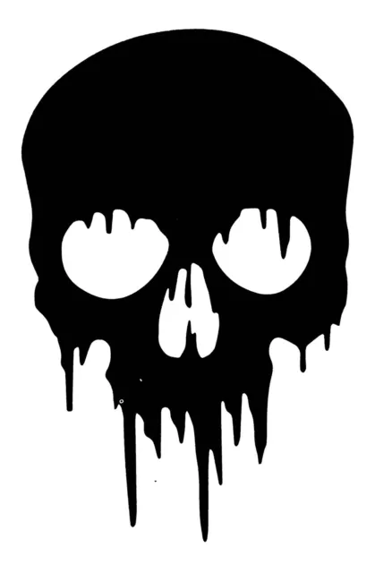 DOPASTICKER Skull Sticker Dripping Goth Skeleton Black White Cool Punk ...