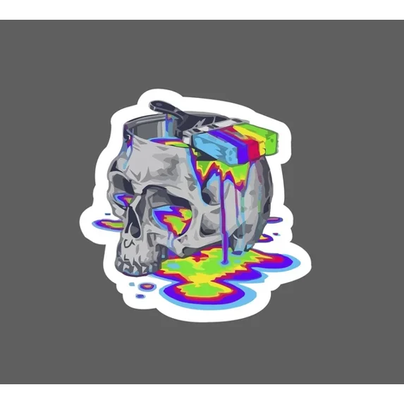 DOPASTICKER Skull Sticker Paint Trippy Art Abstract Sticker Phone ...