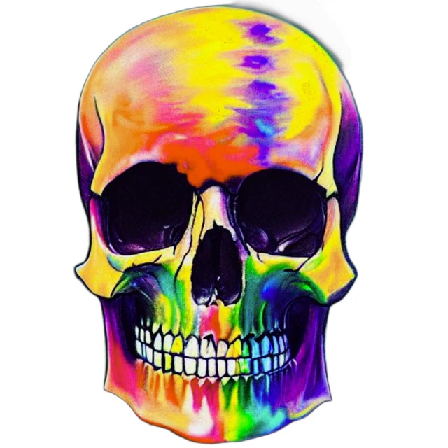 DOPASTICKER Skull Sticker Rainbow Colorful Cool Skeleton Gothic Hippie ...