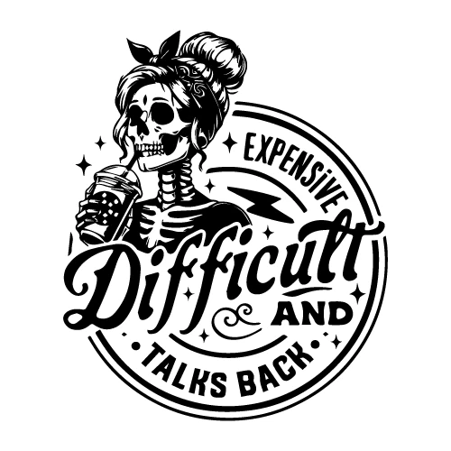 DOPASTICKER Skull Sticker Snarky Skeleton Expensive Difficult And Talks ...