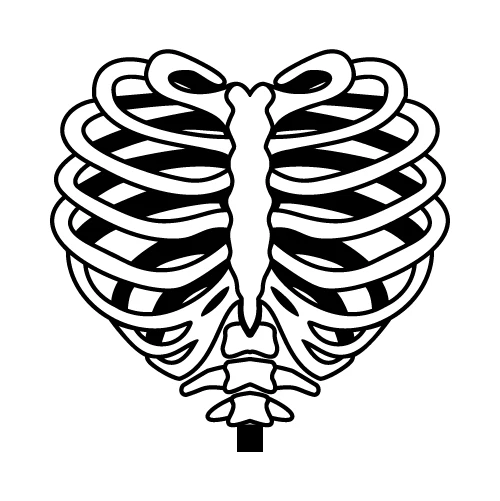 DOPASTICKER Skull Sticker Snarky Skeleton Rib Cage Web Chains Love ...