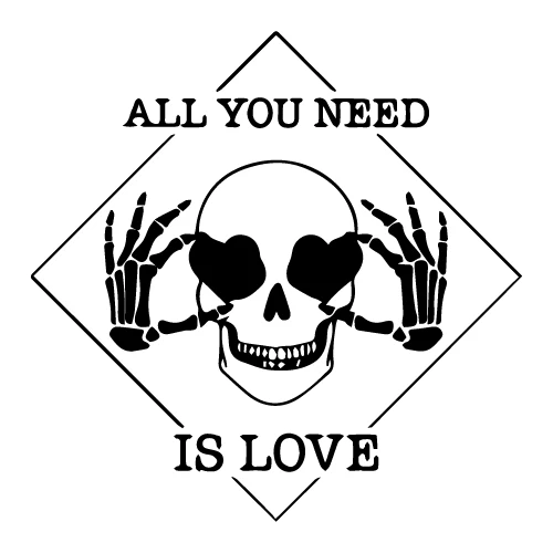 DOPASTICKER Skull Sticker Snarky Skeleton All You Need Is Love Gothic ...