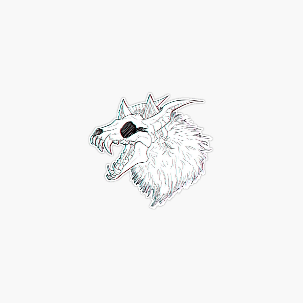 DOPASTICKER Skull Wolf Sticker Phone Sticker, Latop Sticker, Lover Gift ...