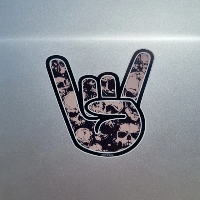 DOPASTICKER Skulls Skeleton Bone Rock On Hand Sticker For Car Laptop ...