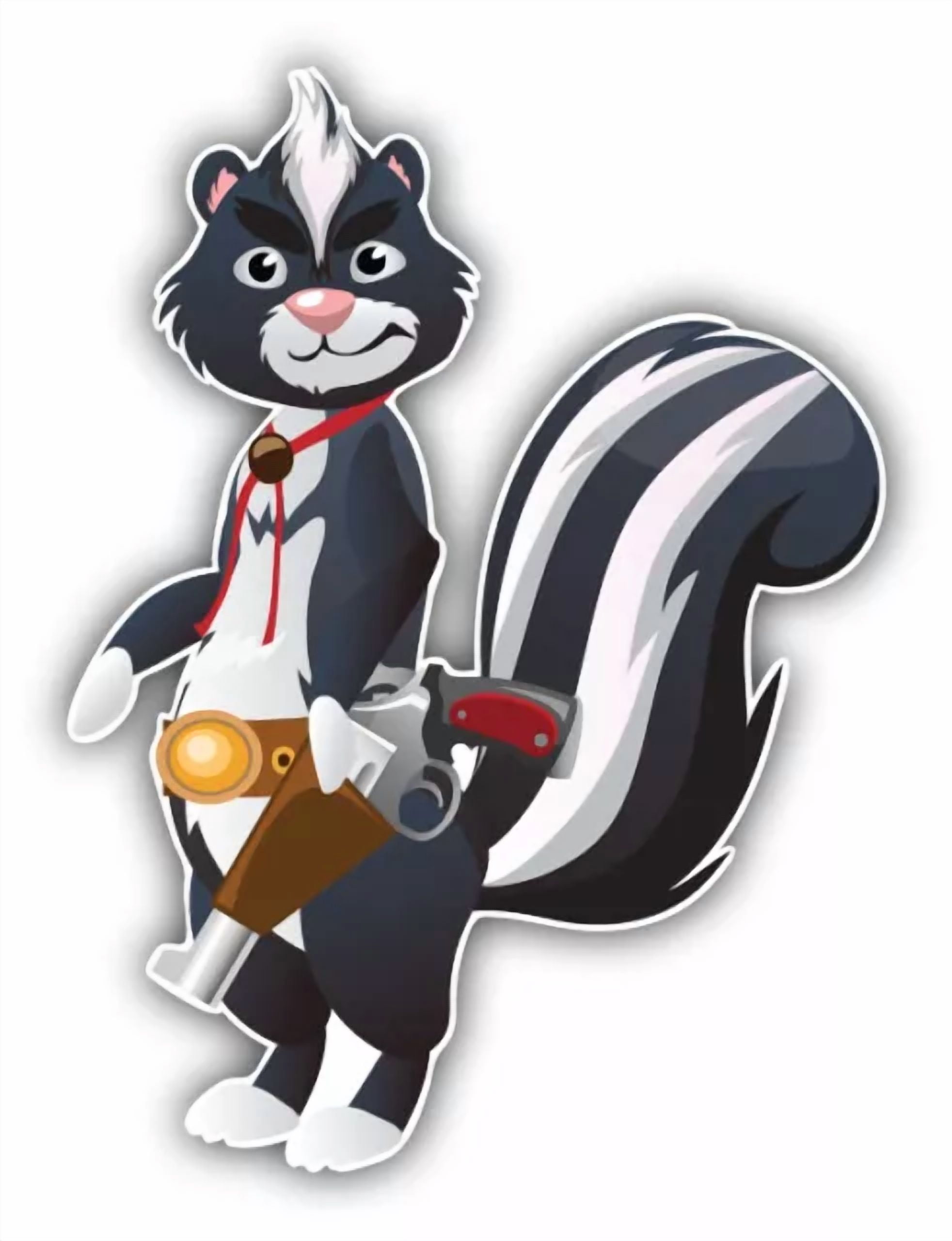 DOPASTICKER Skunk Cowboy Cartoon Animal Sticker Decal Phone Decal Water ...