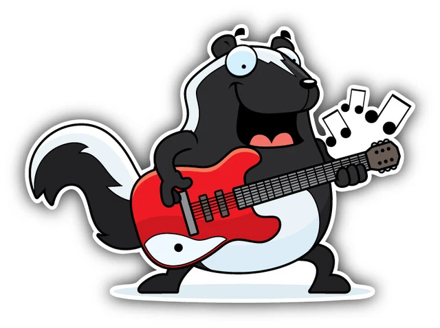 DOPASTICKER Skunk Guitarist Animal Sticker Decal Phone Decal Water ...