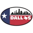 DOPASTICKER Skyline Flag Oval Dallas Sticker Vehicle Luggage Sticker ...