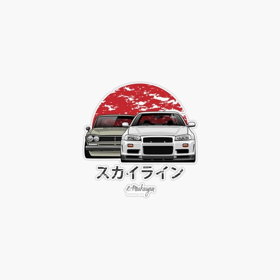 DOPASTICKER Skyline (R34 & Hakosuka) Sticker Phone Sticker, Latop ...