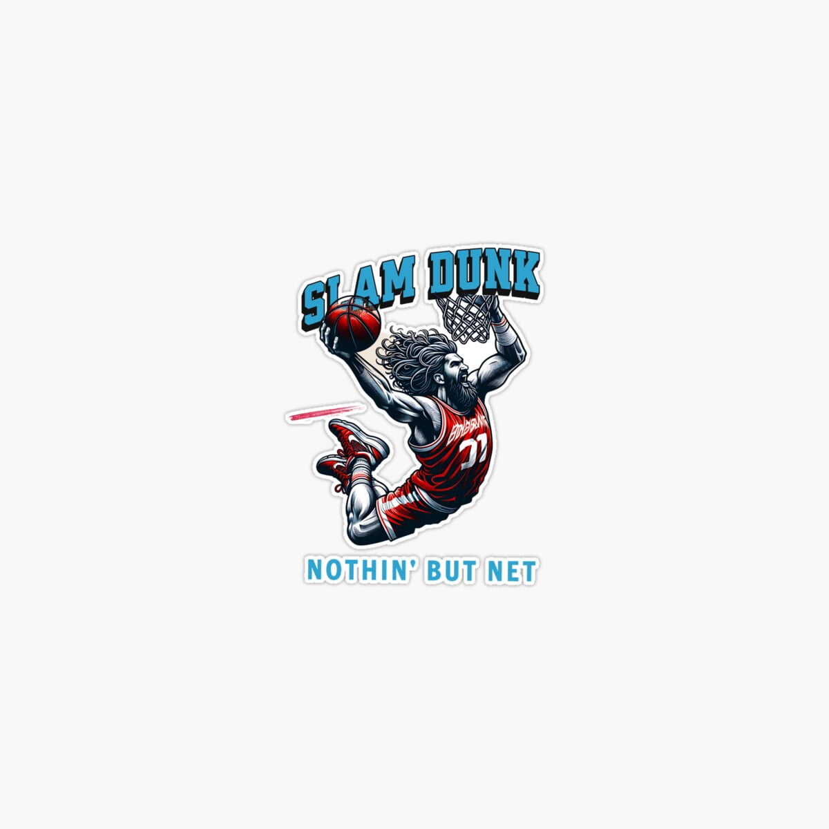 DOPASTICKER Slam Dunk Nothin' But Net Sticker, Phone Sticker Car ...