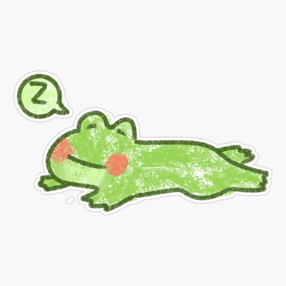 DOPASTICKER Sleepy Frog Sticker, Phone Sticker Water Bottle Sticker Car ...