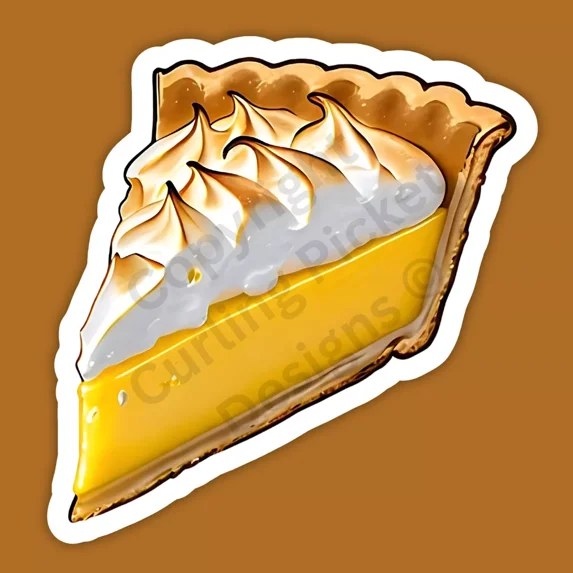 DOPASTICKER Slice Wedge Of Lemon Meringue Pie Food Sticker Waterproof ...