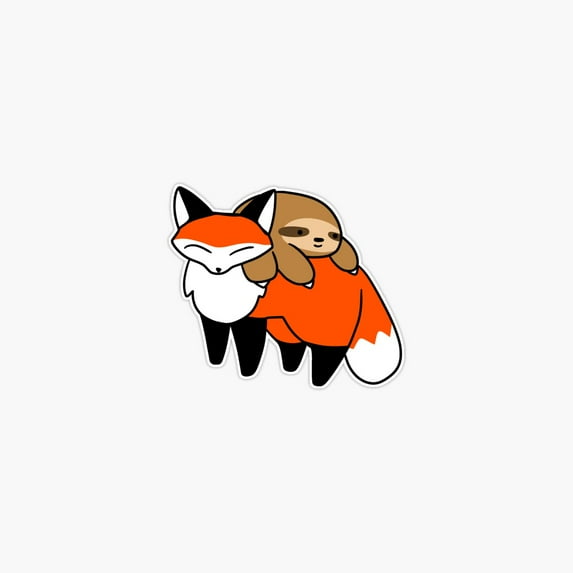 DOPASTICKER Sloth And Fox Sticker, Phone Sticker Water Bottle Sticker ...
