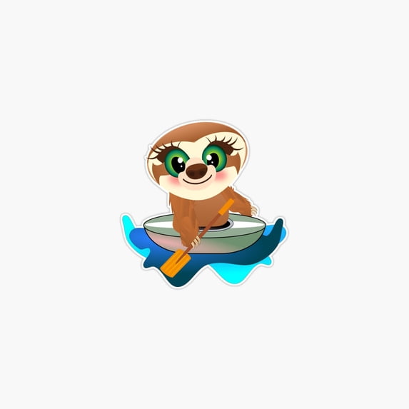 DOPASTICKER Sloth Canoe Kayak Sticker, Phone Sticker Water Bottle ...