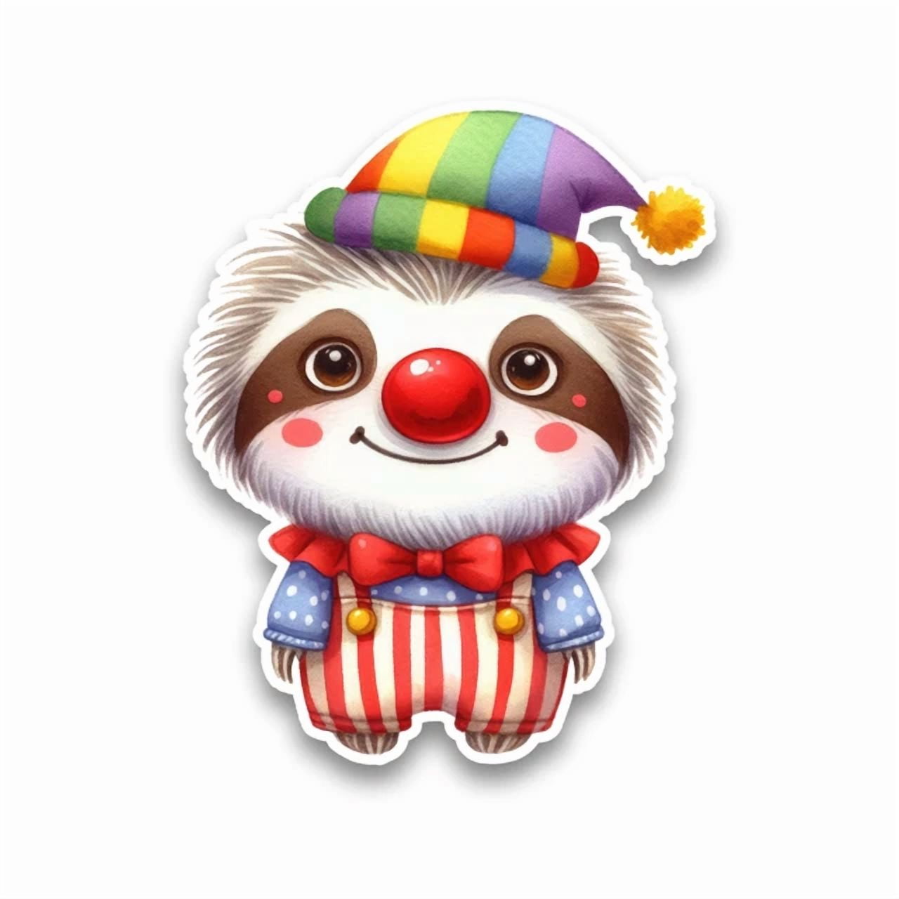 DOPASTICKER Sloth Kawaii Animal Clown Sticker Decal Car Window ...