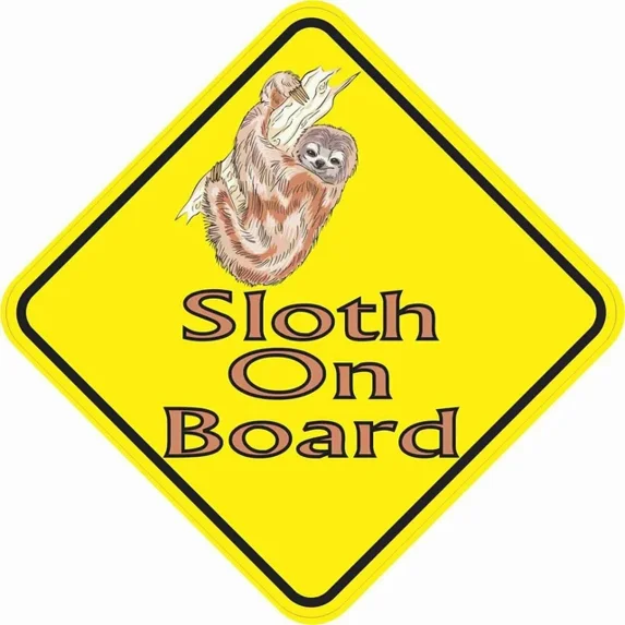 DOPASTICKER Sloth On Board Sticker Phone Sticker, Latop Sticker, Lover ...