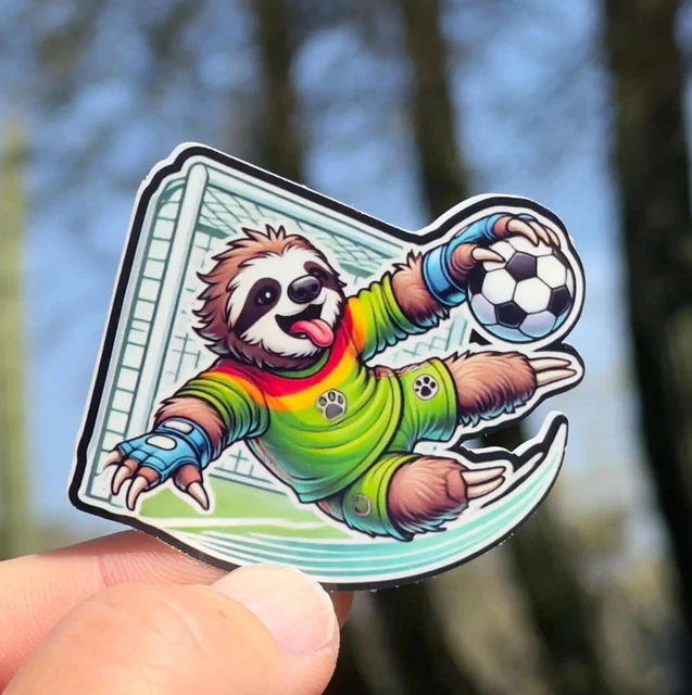 DOPASTICKER Sloth Soccer Goalie Sticker, Decal, Sport, Team, Ball ...